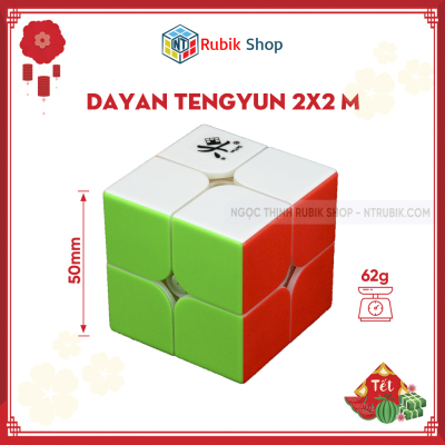 [Hoàn tiền 10%][Rubik 2x2x2] Dayan Tengyun 2x2 M Stickerless/Màu Đen - Black (Hãng Mod M)