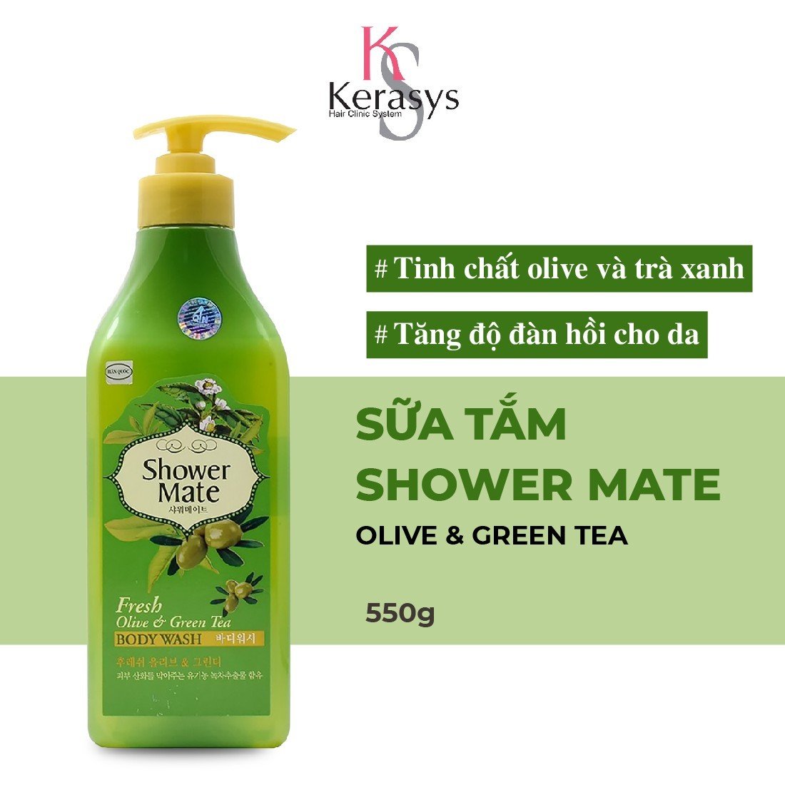 Sữa tắm cao cấp Hàn Quốc Shower Mate Olive & Green Tea tinh chất olive ...