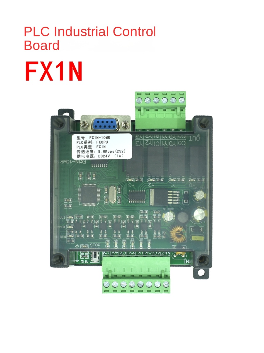 Board mạch PLC JX FX1N 14MT: 8 Input 6 Output transistor, RS232 9,6kbps, 24VDC, Vỏ Gắn Ray, GX ...